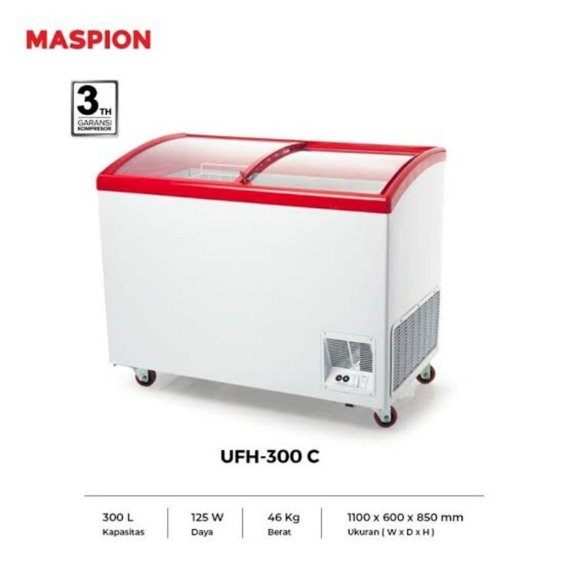 Jual MASPION UFH 300 C CHEST FREEZER BOX 300 LITER LEMARI PEMBEKU ...