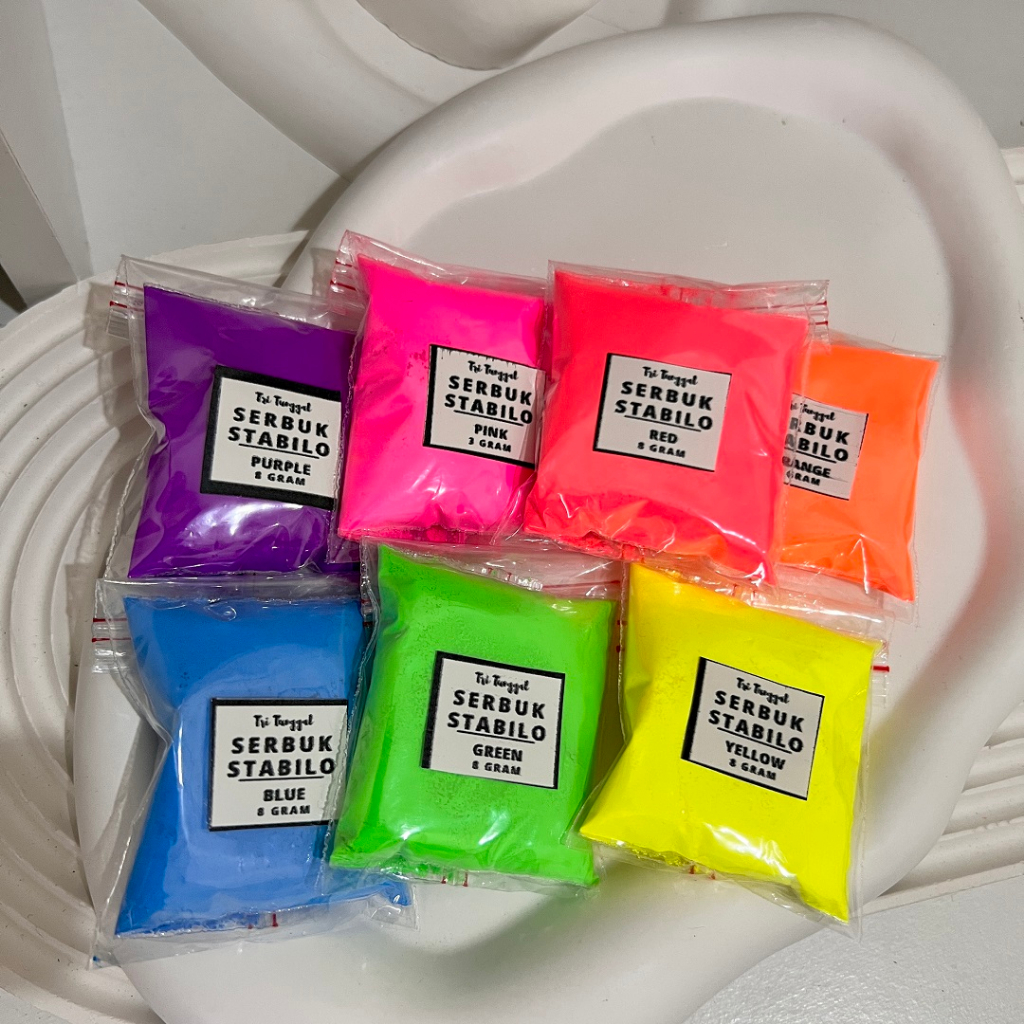 Jual Fluorecent Pigmen Serbuk Stabilo 8gr 8 gr Bubuk Pewarna Resin ...