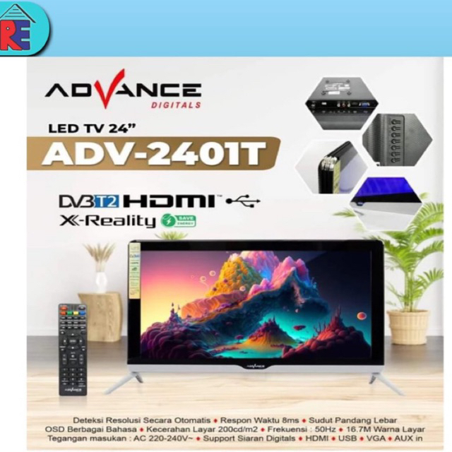 Jual LED TV Advance ADV2401T Digital TV 24 Inch | Shopee Indonesia