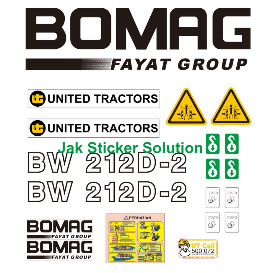 Jual STICKER ALAT BERAT STIKER TANDEM Roller Bomag BW 212D-2 BAHAN ...