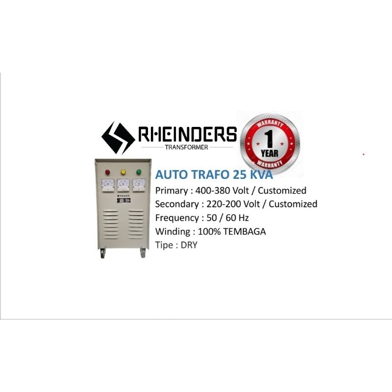 Jual AUTO TRAFO 25 KVA 3 Phase Merk RHEINDERS / Step UP / Step Down ...