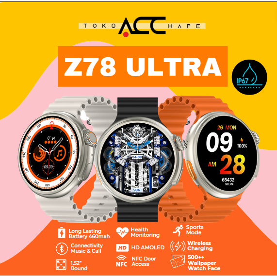 Jual SMARTWATCH Z78 ULTRA AMOLED & NFC Support Android & iOS | Shopee Indonesia