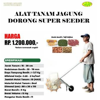 Jual Mesin Alat Tugal Jagung Dorong SAAM Super seeder | Shopee Indonesia