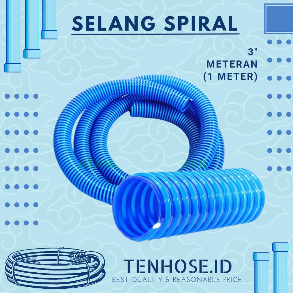 Jual Selang Spiral Hisap 3" Inch Jual per Meter (1 Meter) Selang Air HIsap Berkualitas Tinggi ...