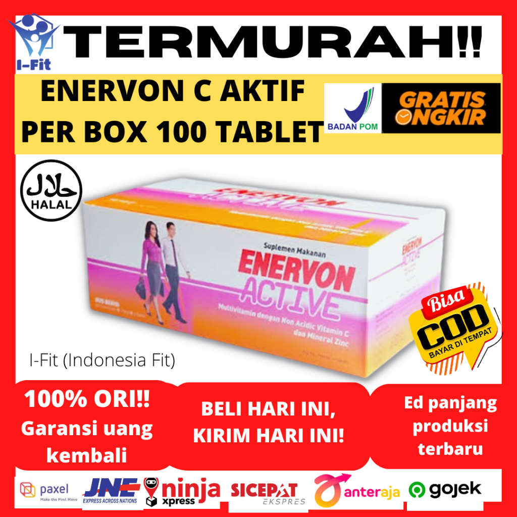 Jual ENERVON C Active Enervonce Aktif per Box isi 100 Tablet 25 Strip ...