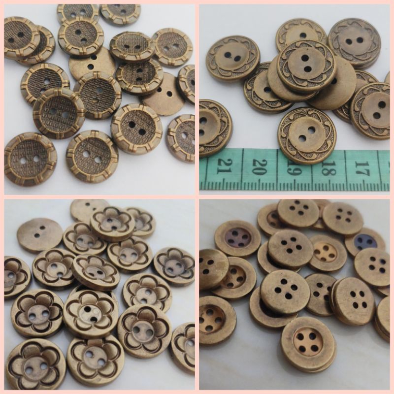 Jual Kancing Bakar AG Motif Ukuran 18mm/1,8cm/28L Isi 144 pcs Kancing ...