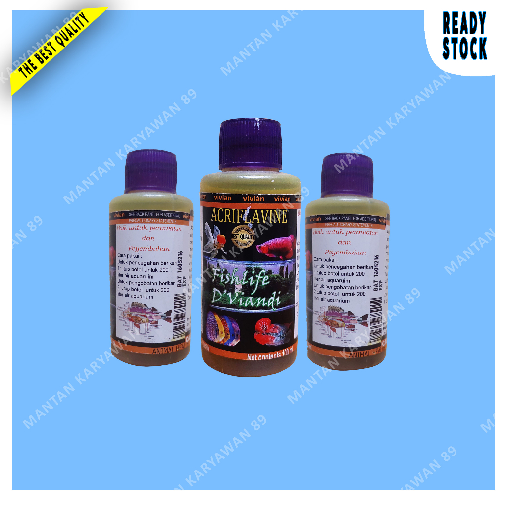 Jual ACRIFLAVINE Cair 100 ml Obat Jamur Pembusukan Insang Infeksi Kulit ...