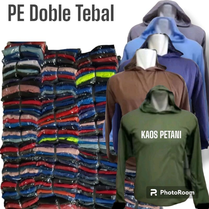 Jual Kaos Petani Kuplok Lengan Panjang PE Doble Tebal | Shopee Indonesia