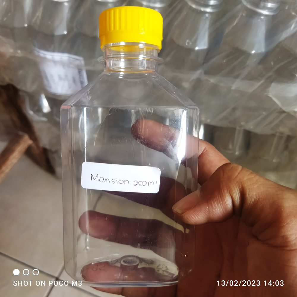 Jual Botol Gepeng 250ml / Botol Mansion PET 250 ml ball isi 100set ...
