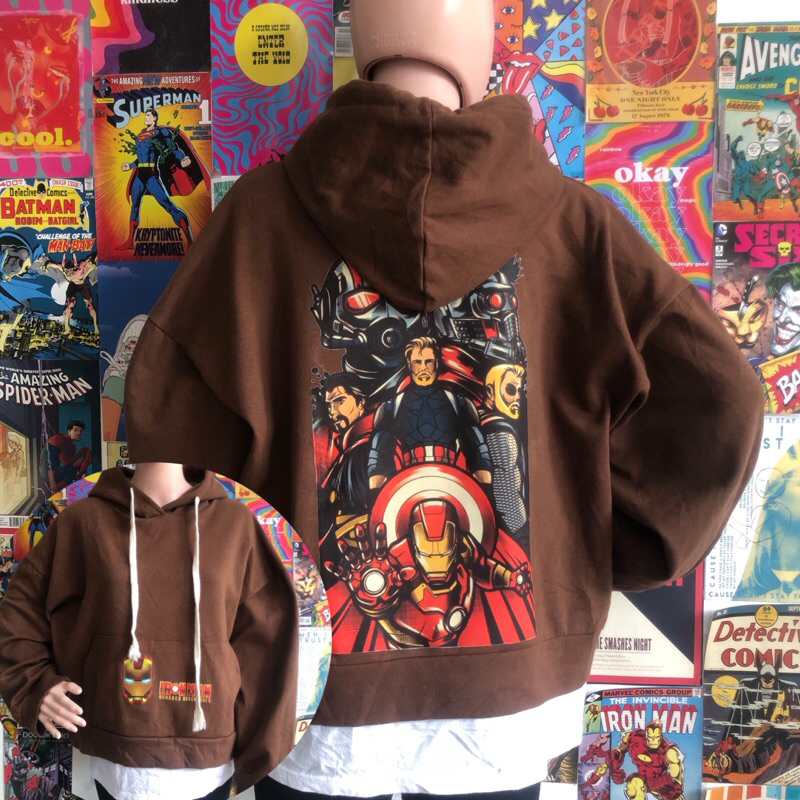 Jual Oversize Pullover Double Layer Backprint Hoodie Iron Man Marvel ...