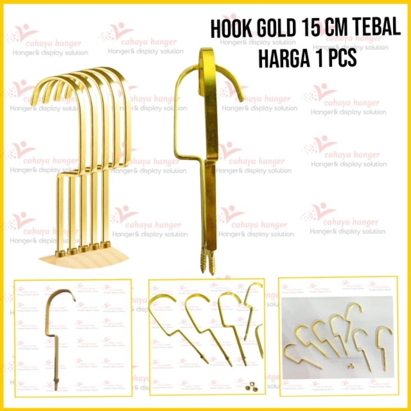 Jual huk gold 15cm hook gold gepeng 15cm hook hanger kayu gold gepeng ...