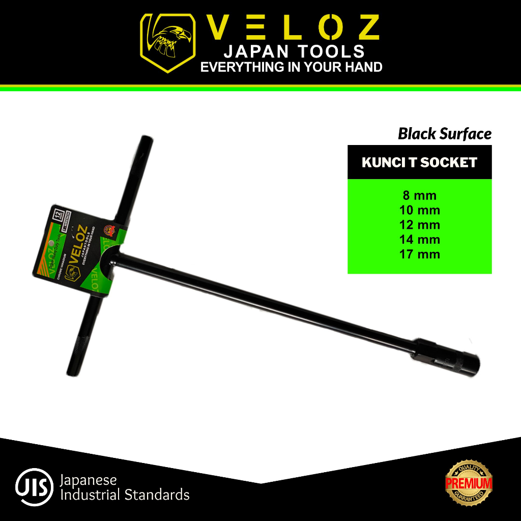 Jual VELOZ Kunci T 8 10 12 14 17mm, kunci sok T Veloz Panjang Hitam ...