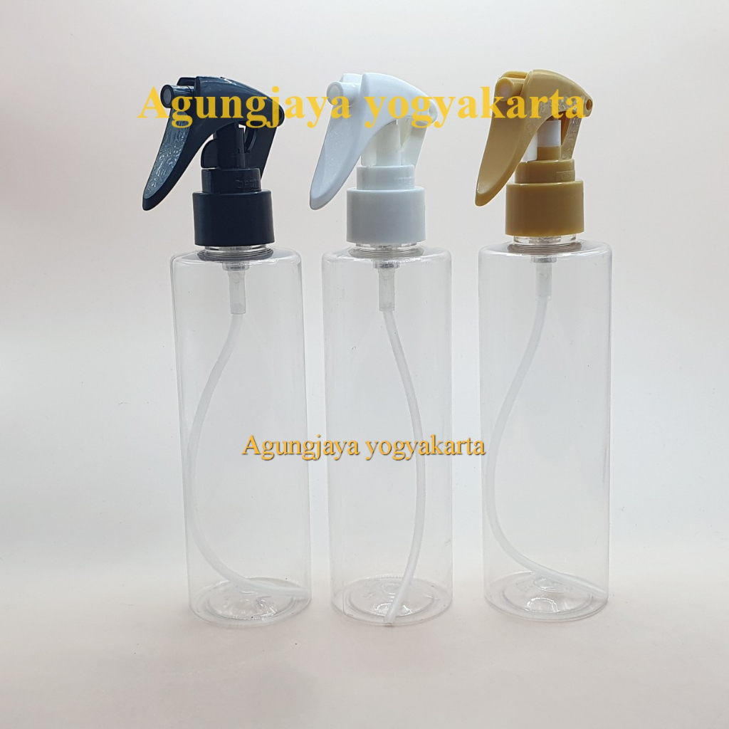 Jual Botol 220 ml Round Flat Natural Tutup Mini Trigger / Botol Plastik ...