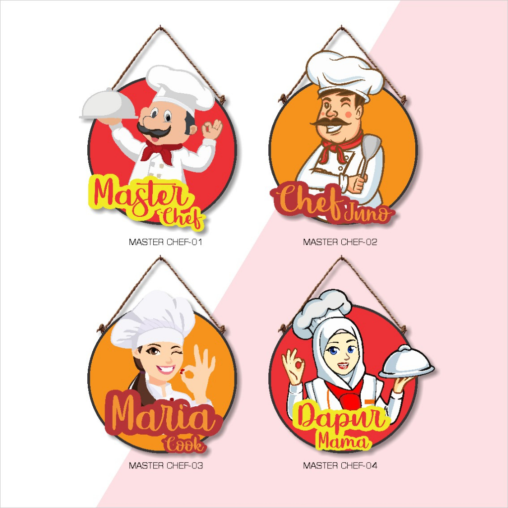 Jual Hiasan Dinding Kayu Pajangan Wall Decor Custom Nama Master Chef ...
