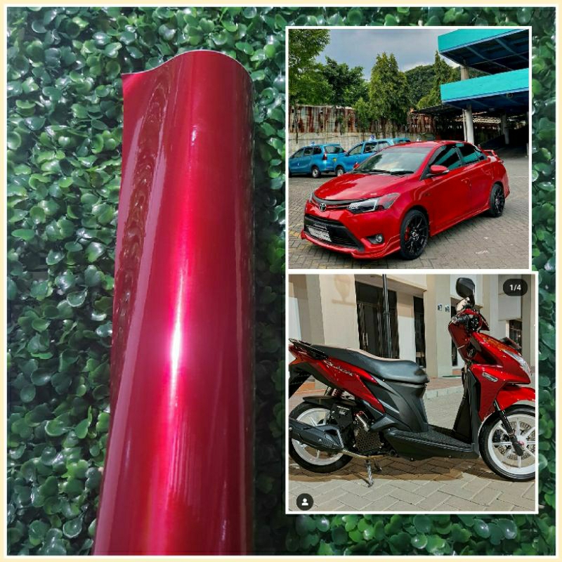 Jual skotlet merah candy merah maroon lebar 45 cm x 50cm merah metalic ...