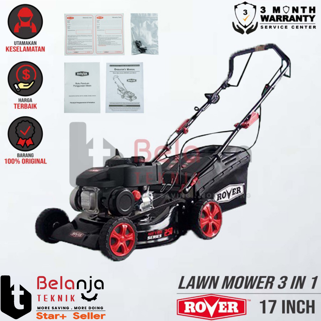 Jual Rover Mesin Potong Rumput Dorong Black Mower 3 in 1 Lawn Mower 17 ...