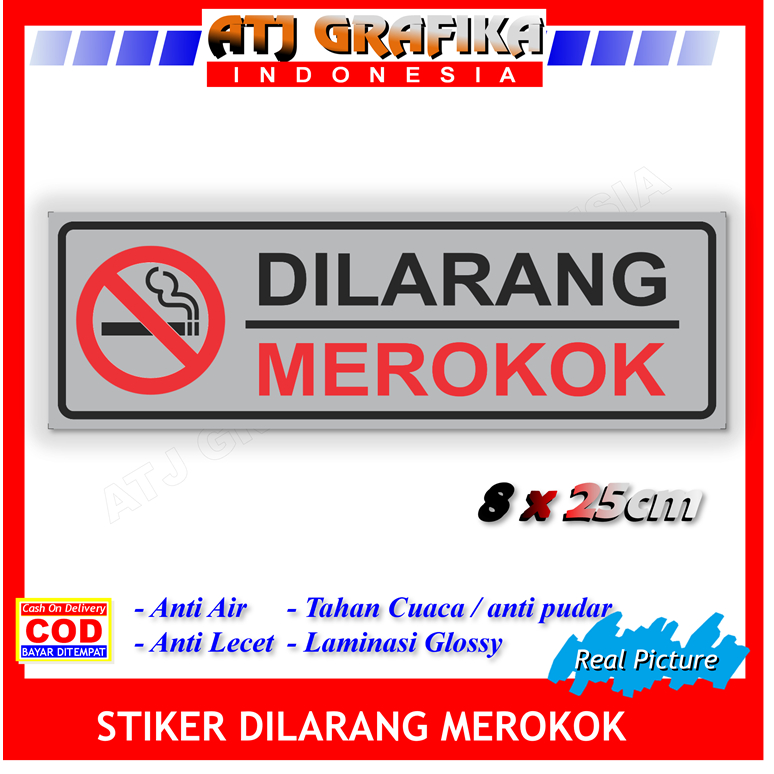 Jual Stiker label dilarang merokok kesehatan udara sticker anti asap ...