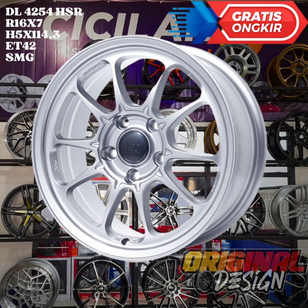 Jual Velg Mobil Ring 16 MURAH HSR DL R16 LEBAR 7 BAUT 5 PCD 5X114,3 ET42 GREY | Shopee Indonesia