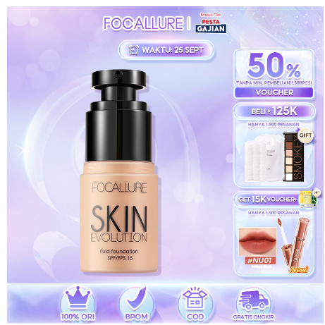 Jual FOCALLURE Full Coverage Oil-control Fluid Foundation | Shopee ...
