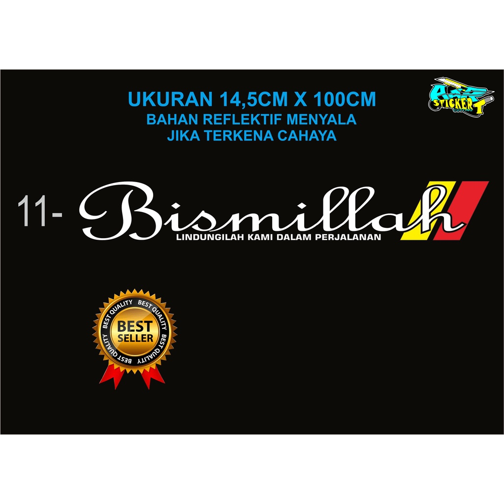 Jual Stiker Truk Bismillah Cutting Sticker Latin Kaca Depan mobil box ...