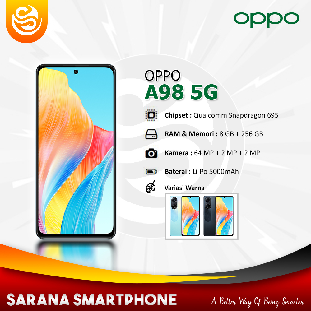 Jual Oppo A98 5G RAM 8/256GB 67W SUPERVOOC 5000mAh, 8GB+8GB RAM ...