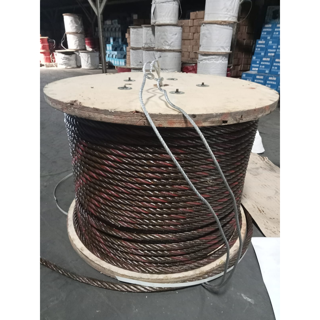 Jual Wire Rope 8mm 6x37 + IWRC Ungalvanised RRT / Kawat Seling Sling 8 ...