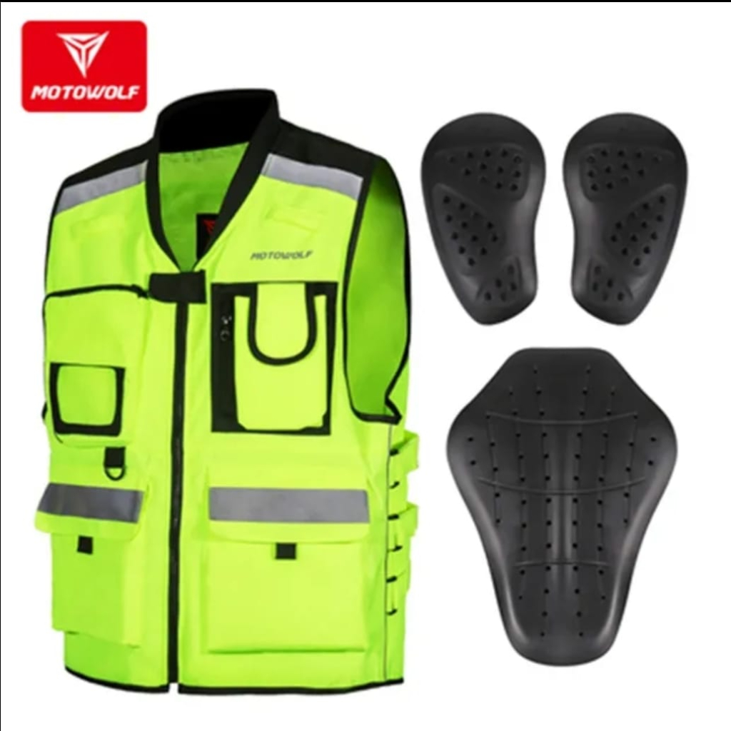 Jual Motowolf Rompi Motor Touring Anti angin Safety Multi Fungsi Vest ...