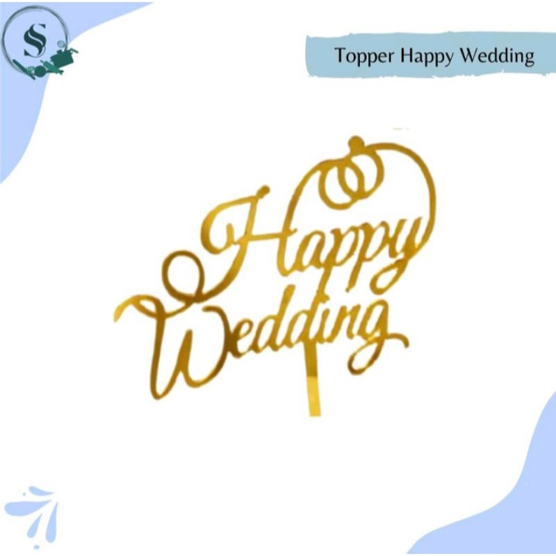 Jual Cake Topper Happy Wedding | Shopee Indonesia