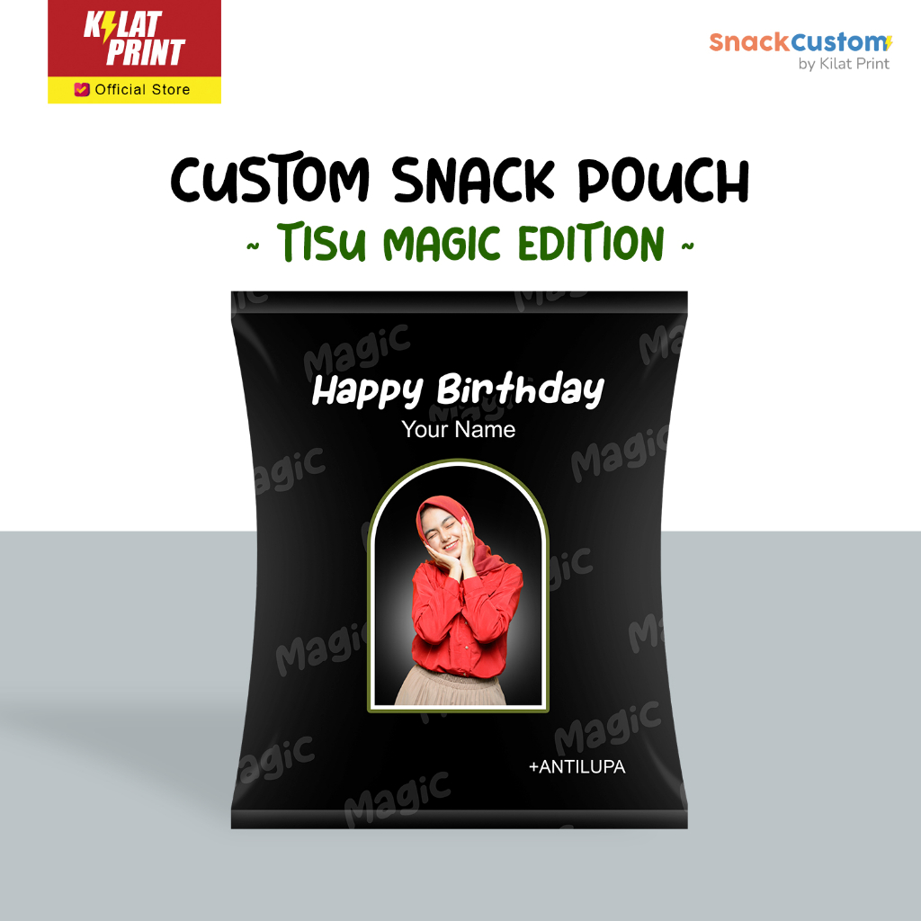 Jual Snack Custom Foto Teks Bungkus Pouch Jumbo Ala Tisu Magic Edition ...