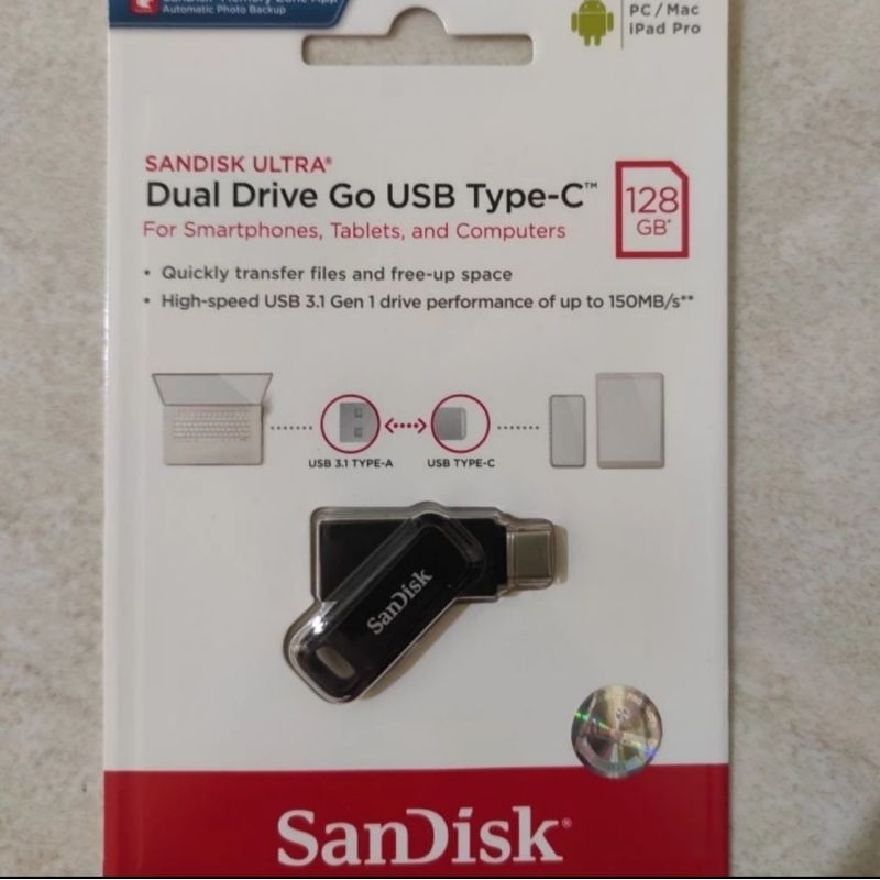Jual FlashDisk Sandisk Ultra GO OTG Type-C 128GB - Flash Disk 128 GB USB 3.1 | Shopee Indonesia