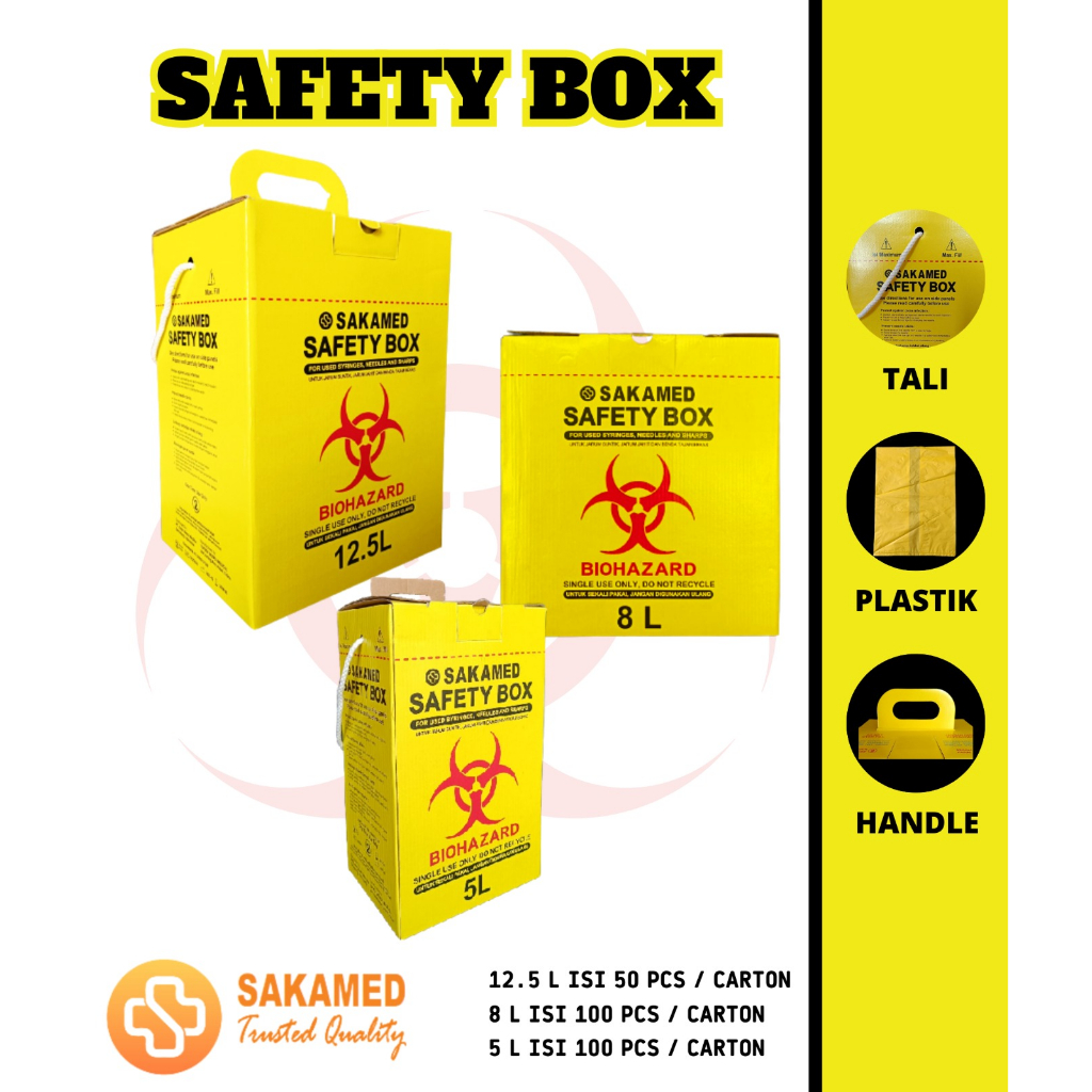 Jual Safety Box 5 Liter / Sampah Medis / Limbah Medis / Bio Hazard | Shopee Indonesia