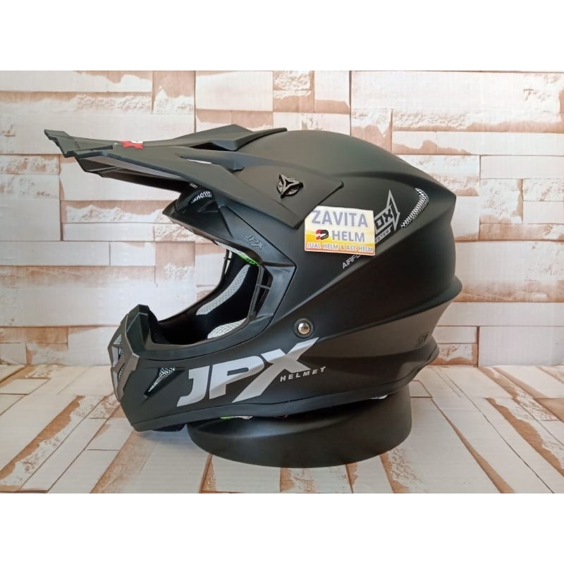 Jual Helm Cross Jpx Fox 1 Black Doff Original | Shopee Indonesia