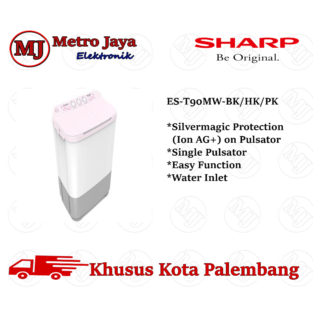 Jual Mesin cuci 2 tabung SHARP EST-90MW Pure Magic EST 90 MW Mesin cuci ...