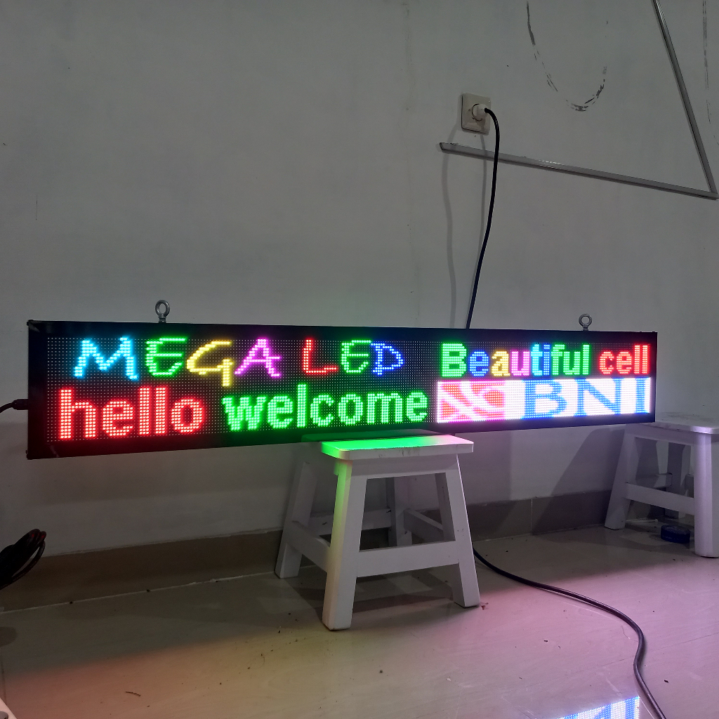 Jual Running text full colour RGB P.5 133x20cm outdoor | Shopee Indonesia