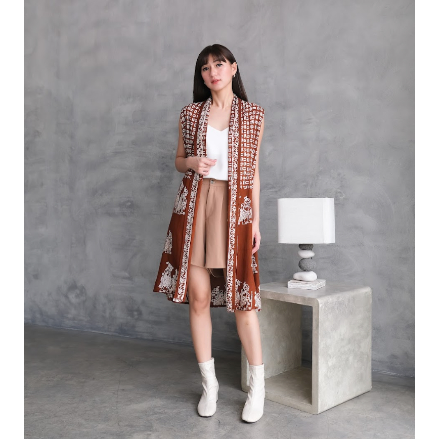 Jual BATIK UNIVERSALKU - Long Outer Vest Rompi Batik Wayang Indonesia ...