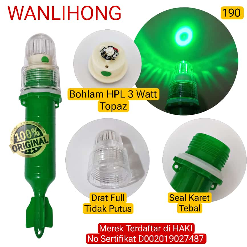 Jual Lampu Nelayan Torpedo Fishnet Bohlam HPL 3 Watt Topaz WANLIHONG ...