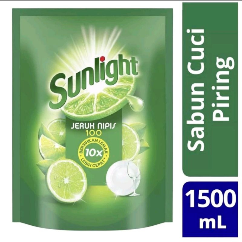 Jual SUNLIGHT Cairan Pencuci Piring Jeruk Nipis 1500ml | Shopee Indonesia