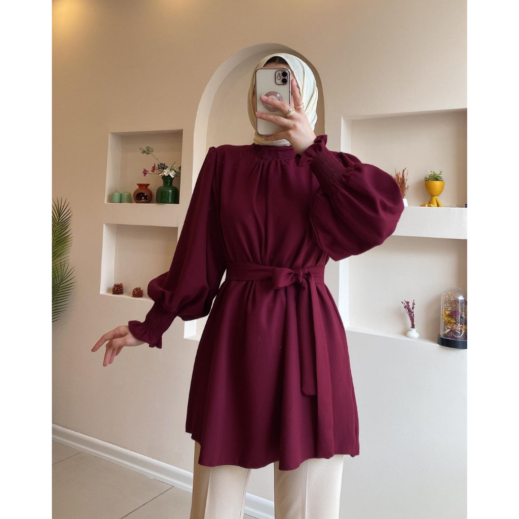 Jual BLOUSE PANJANG WANITA Turkey YUNIAR | Shopee Indonesia