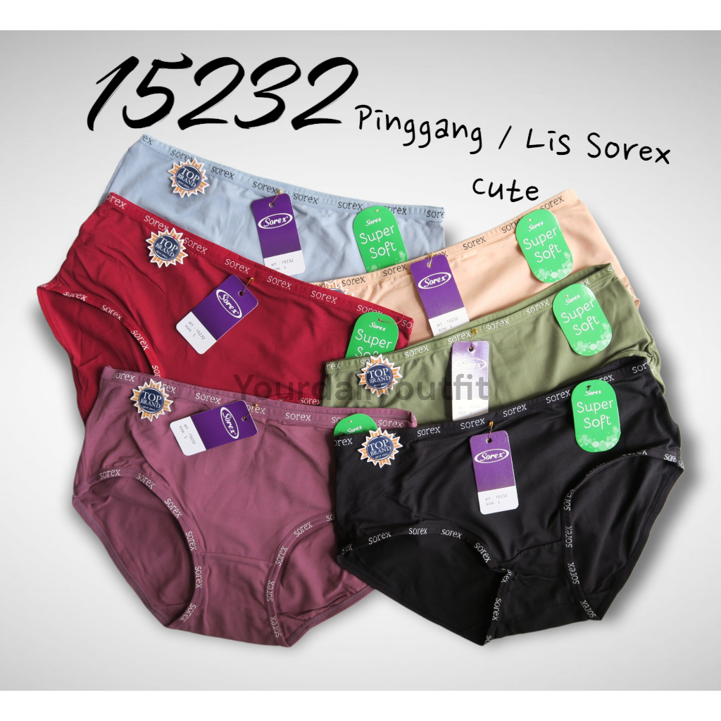 Jual (Isi 6 Pcs) Sorex Celana Dalam Wanita CD 15232 / CD Wanita Orisinil Sorex Super Soft ...