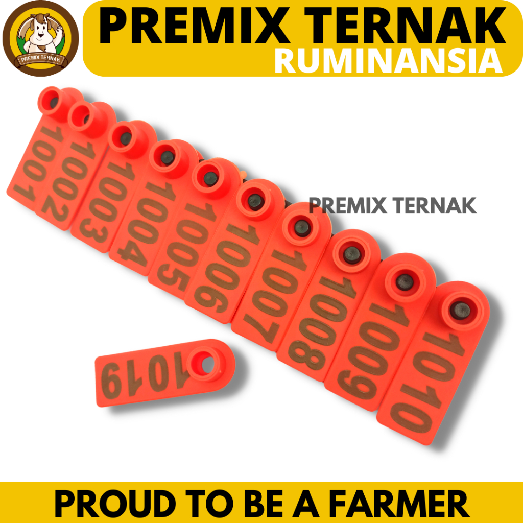 Jual EAR TAG KAMBING DOMBA KECIL BERNOMOR UKURAN 1,8x5cm - EARTAG ...