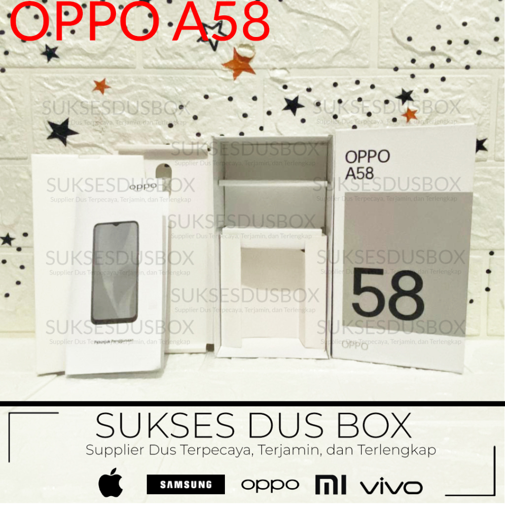 Jual KOTAK DUS OPPO A58 - FREE STIKER DAN READY FULLSET CHARGER+HF ...