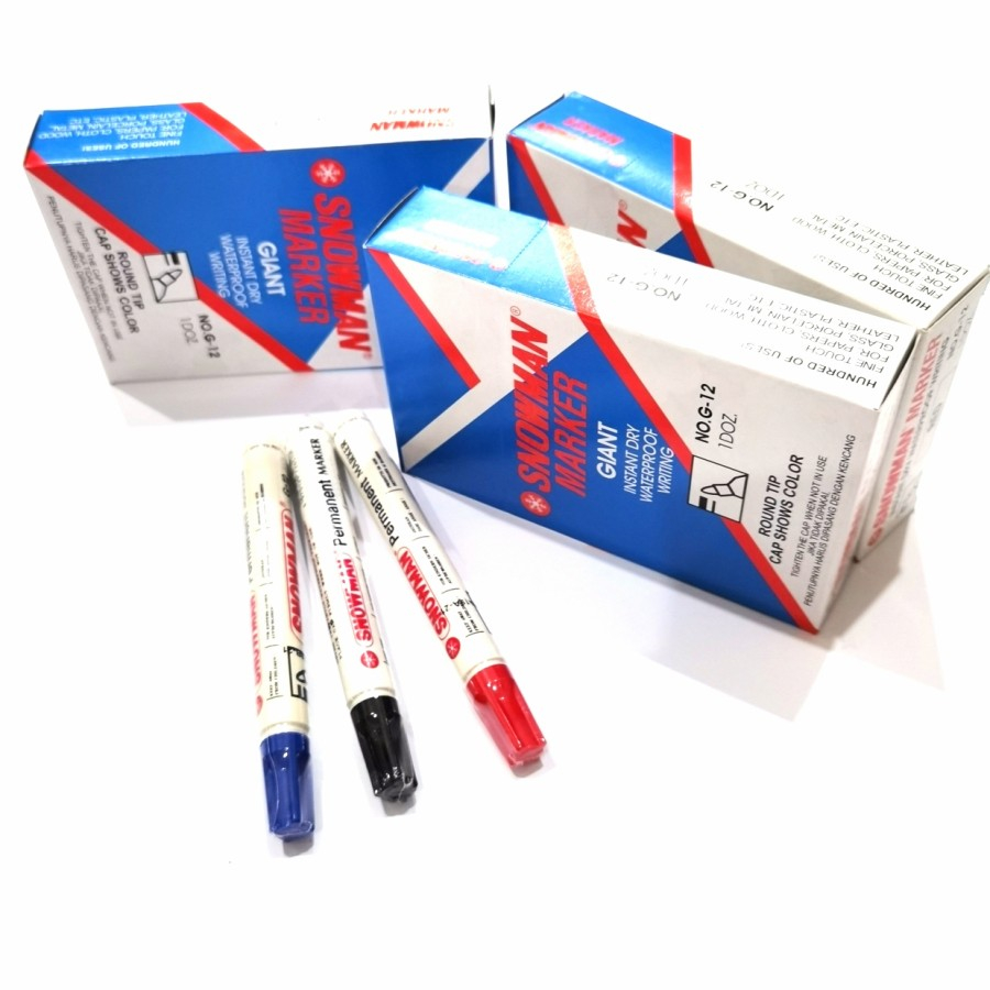 Jual SPIDOL SNOWMAN permanen 1 pak isi 12 pcs | Shopee Indonesia