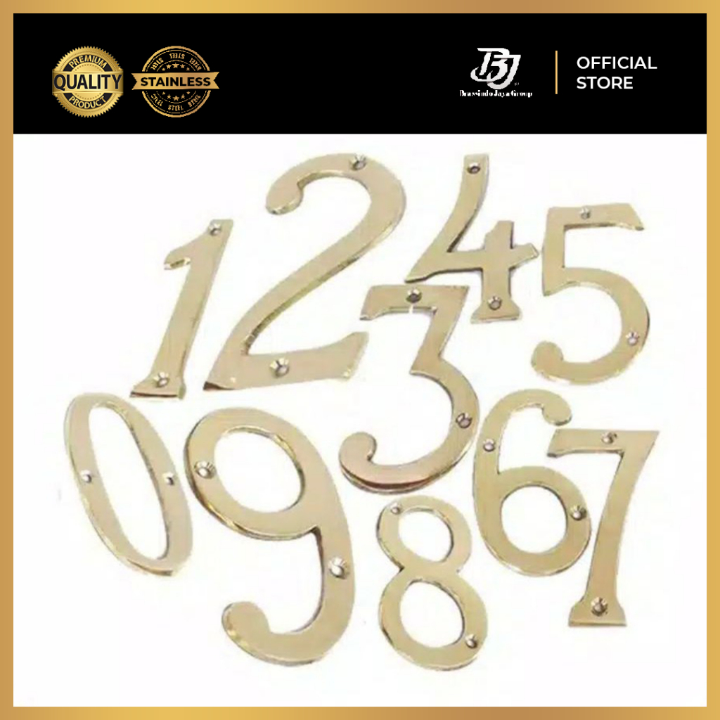 Jual Nomor Angka Rumah Bahan Kuningan Ukuran Medium | Shopee Indonesia