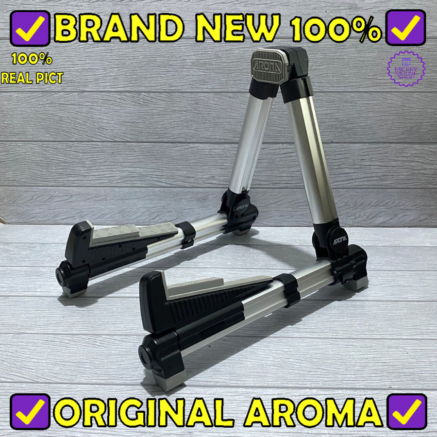 Jual Aroma AGS-08 Metal Stand Gitar Lipat Foldable Guitar Elektrik Akustik | Shopee Indonesia