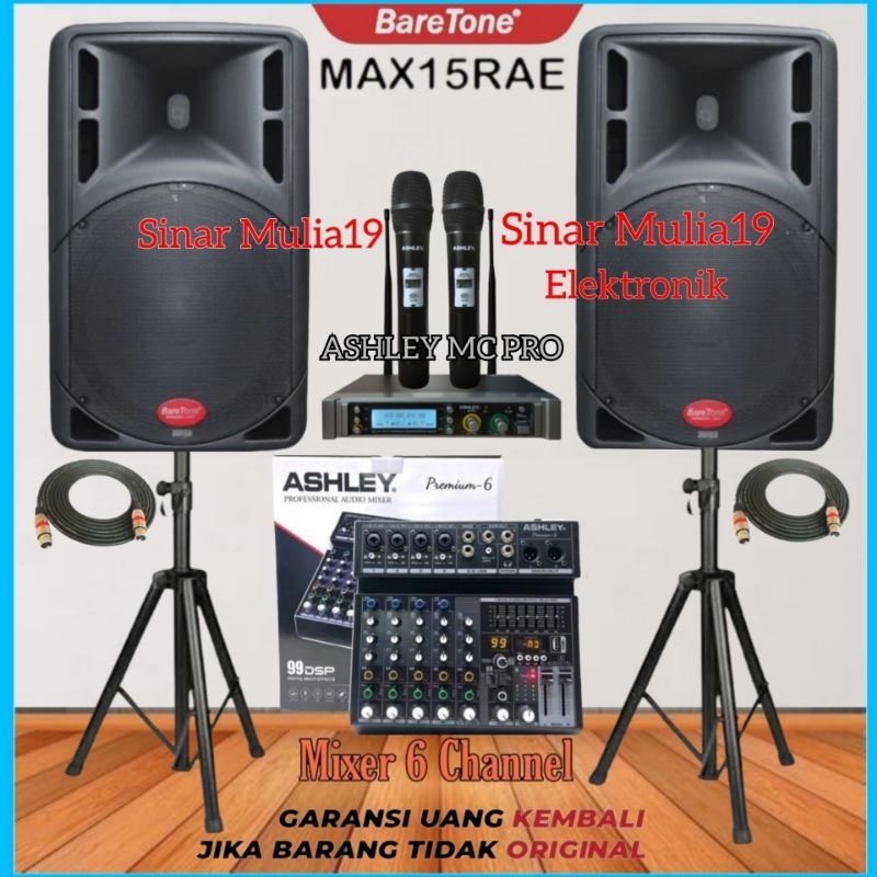 Jual Paket Sound System Speaker Aktif 15 Inch BareTone MAX15RAE Mixer ...