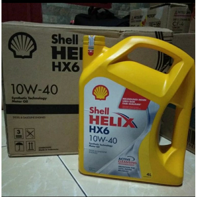 Jual Shell Helix HX6 10w40 Synthetic Technology Motor Oil UK 4L ...