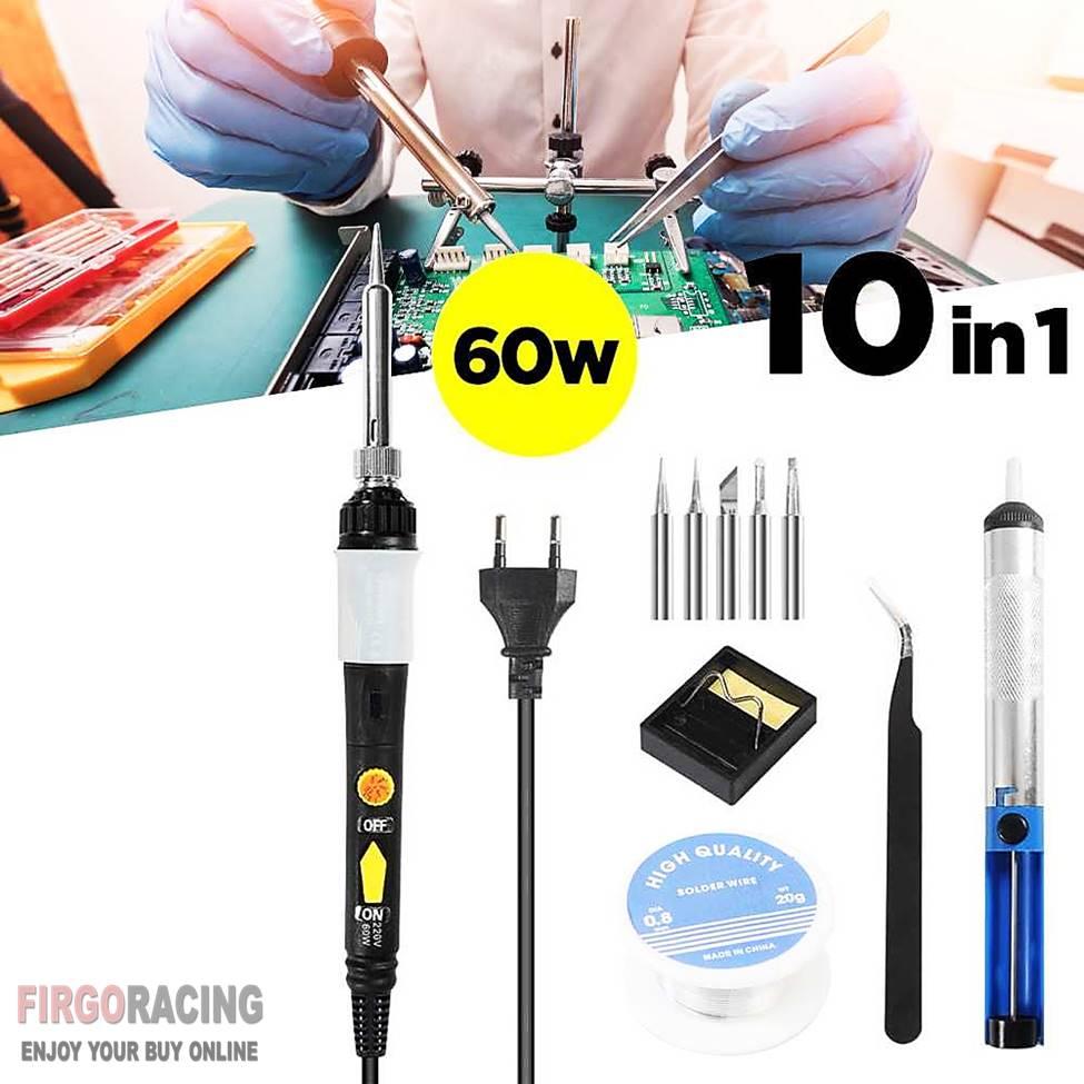 Jual Paket Solder 10 in 1 Adjustable Temperature LCD Display 220V 60W ...
