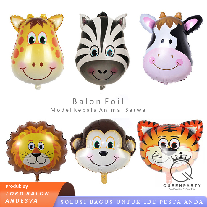 Jual Balon Karakter hewan / balon foil kepala hewan jumbo / ballon foil ...