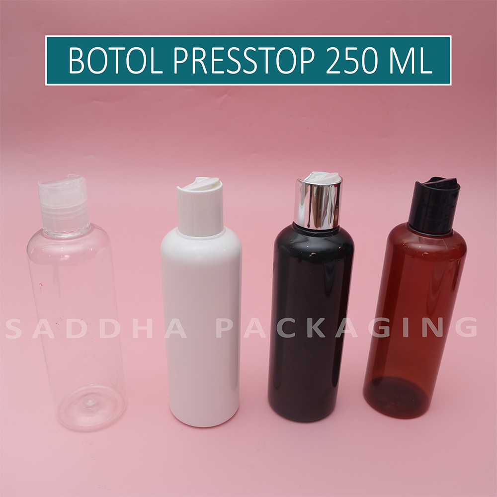 Jual Botol PressTop 250ml PET Refill / Botol 250 ml PressCap Isi Ulang / BOTOL Press Top Lotion ...