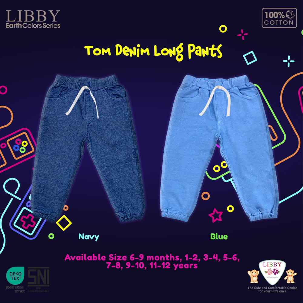 Jual LIBBY Earth Celana Panjang Katun Polos Bayi & Anak Laki-laki Tom Denim Panjang Boy Usia 9 ...